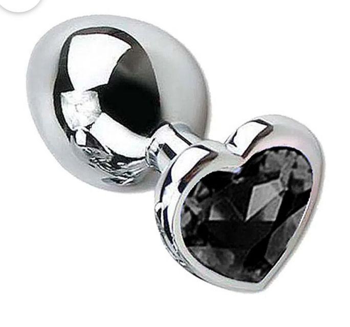 Doce Lua Boutique - Plug Anal Tamanho M - Pedra coração cor: Preta ...